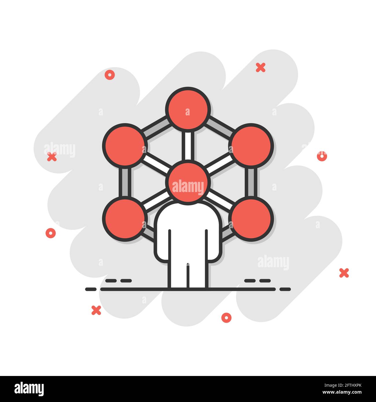 Corporate organization chart people vector icon in comic style. People ...