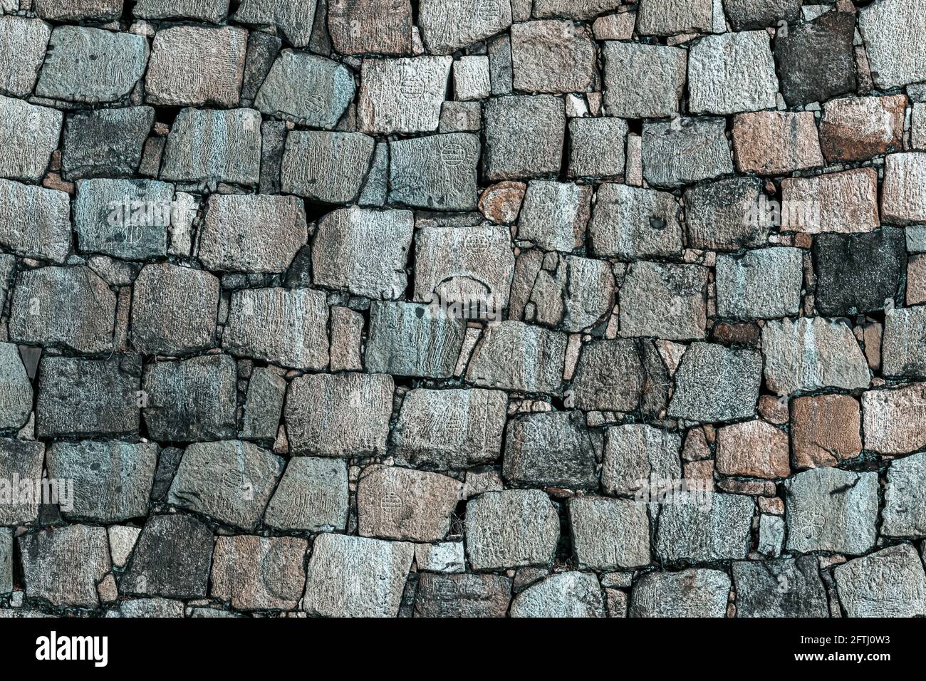 Stone Wall Foundation of a Japanese Castle Stock Photo - Alamy