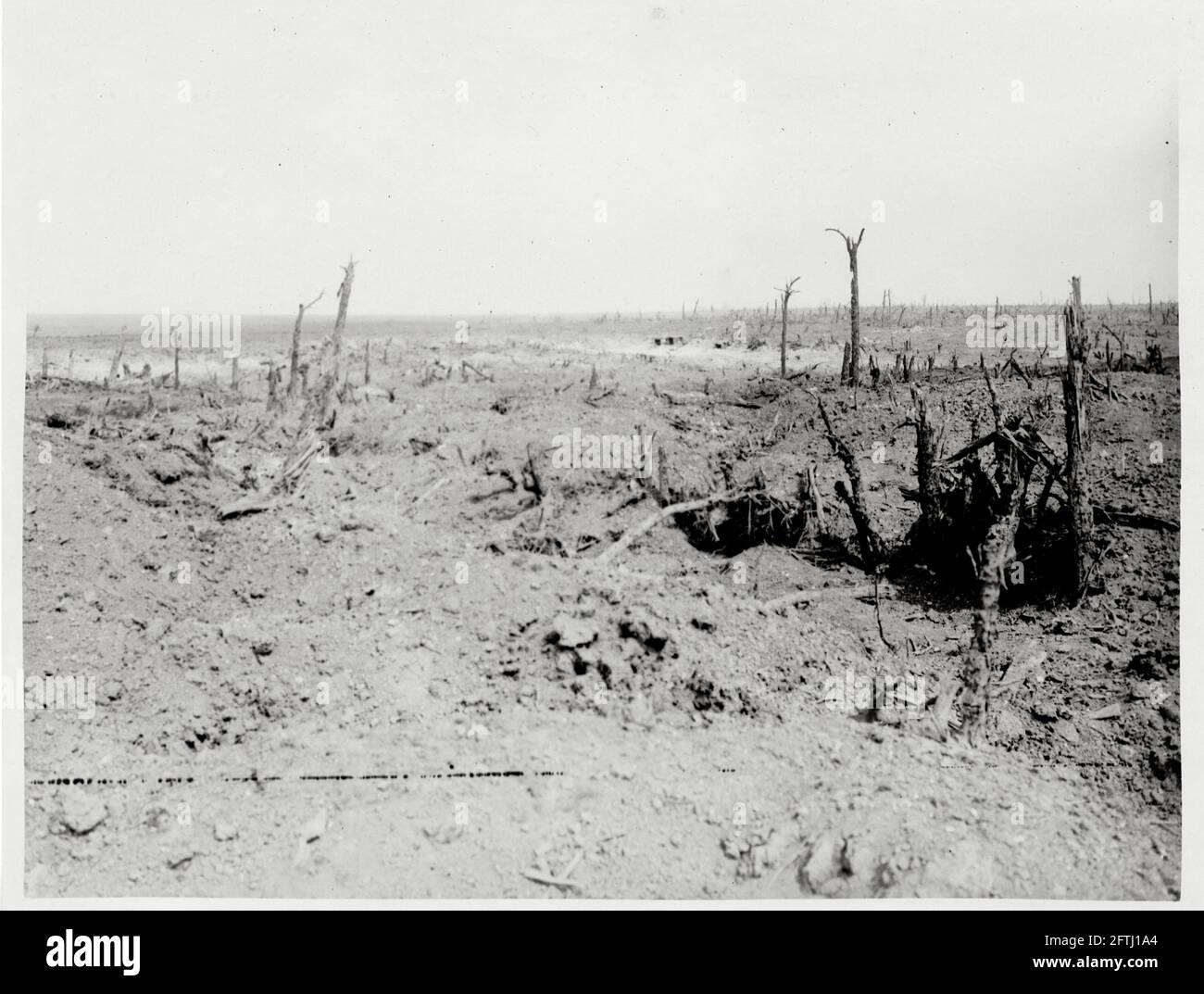 World War One, WWI, Western Front - View of Guillemont, Somme ...