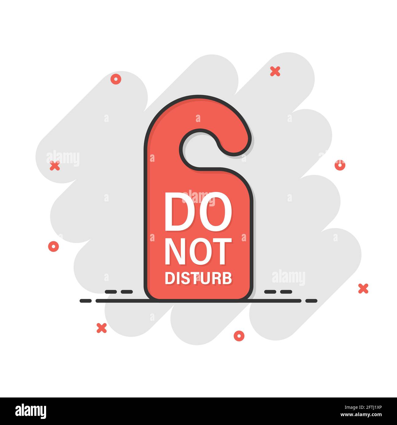 Do not disturb hotel sign icon in comic style. Inn cartoon vector ...