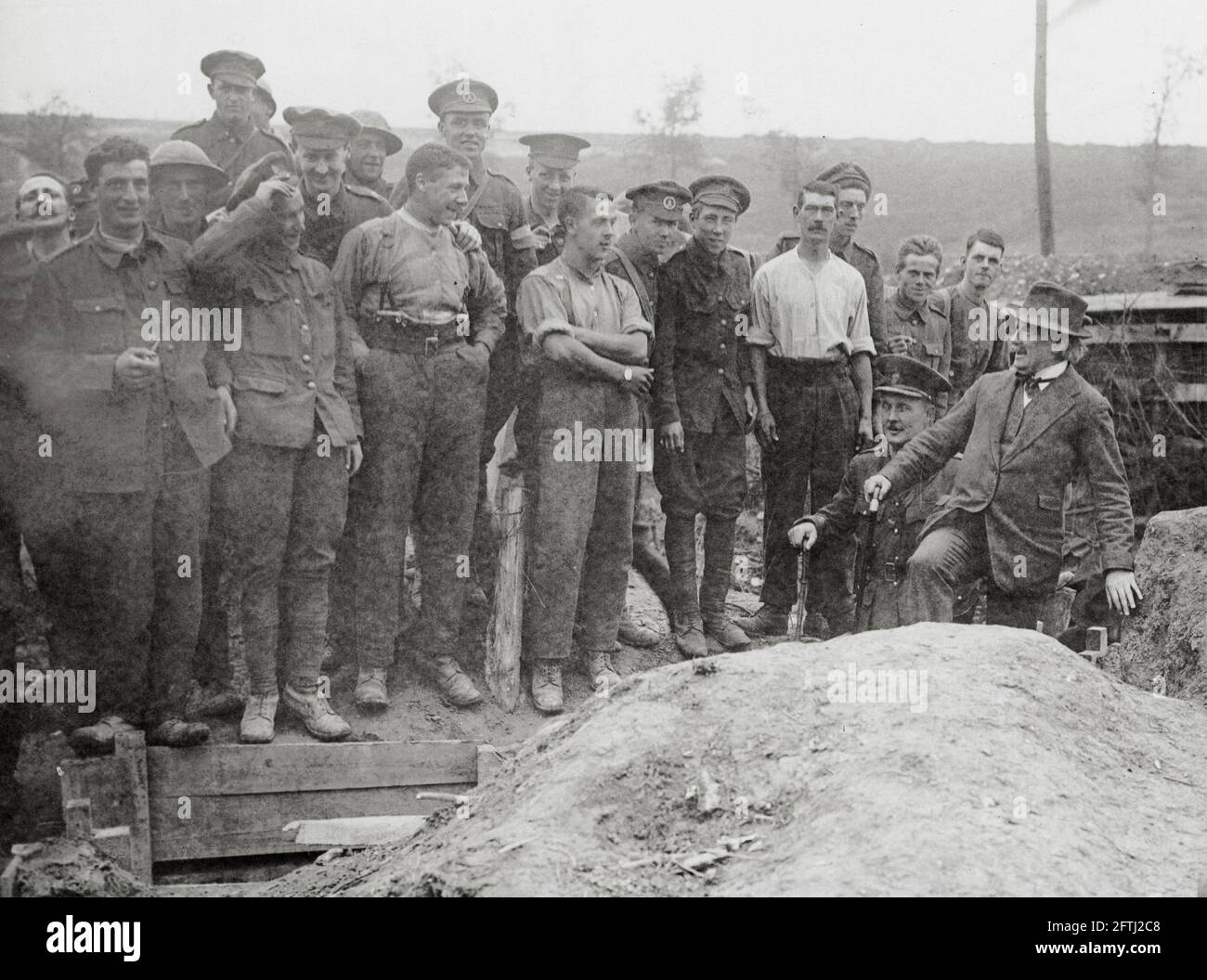 World War One, WWI, Western Front - David Lloyd George talks to troops ...