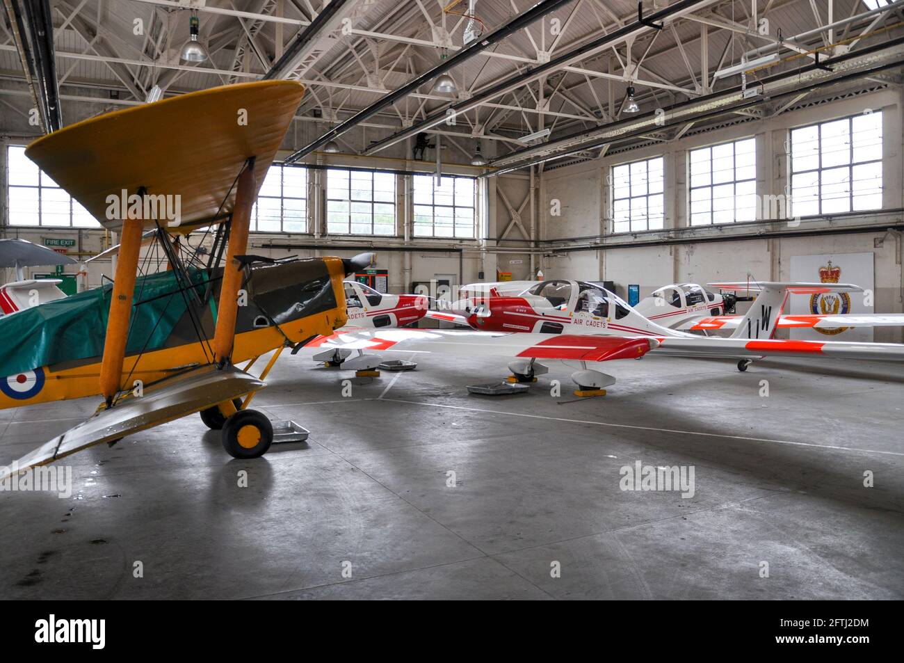 Aircraft sheltering inside a hangar at RAF Halton, Buckinghamshire, UK ...