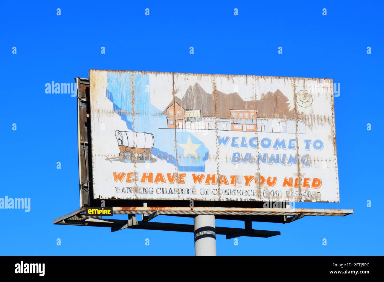 Old welcome to Banning California sign Stock Photo - Alamy