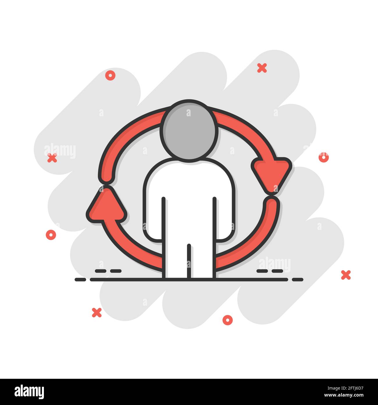People referral icon in comic style. Business communication cartoon ...