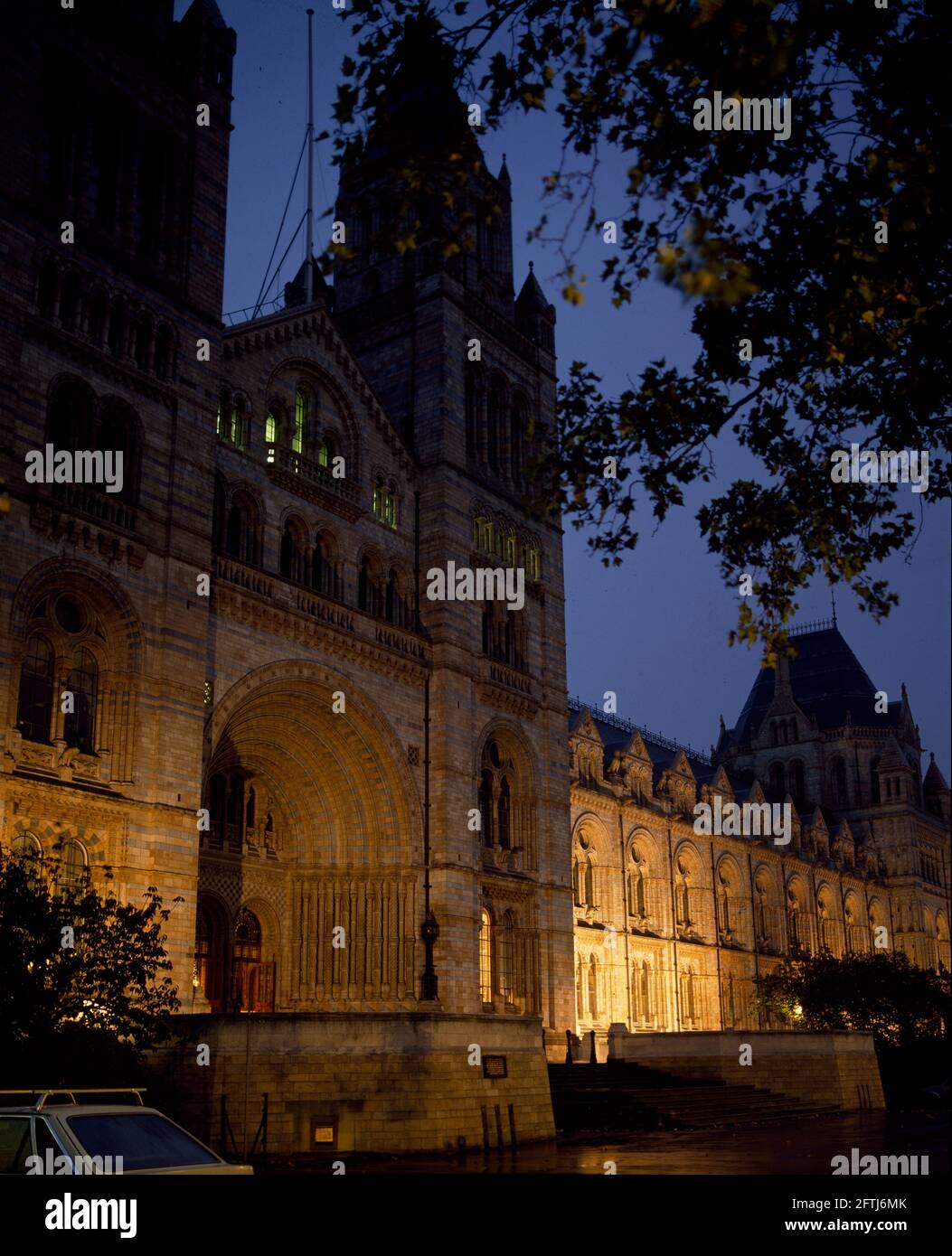 Outside Natural History Museum at night eighties Stock Photo - Alamy
