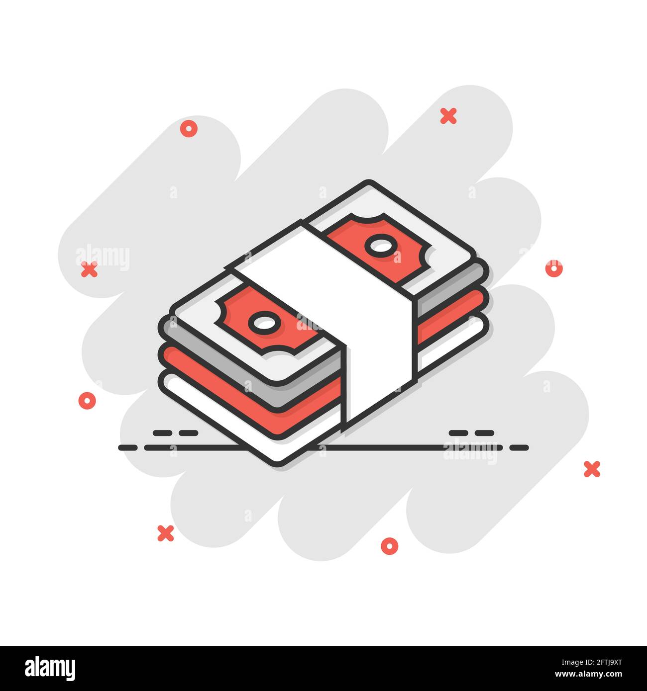 Money stack icon in comic style. Exchange cash cartoon vector ...