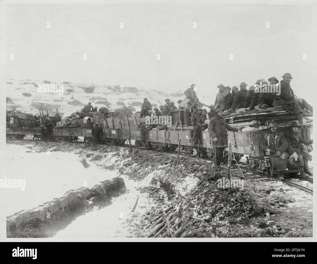 World War One, WWI, Western Front - Troops arriving at their ...