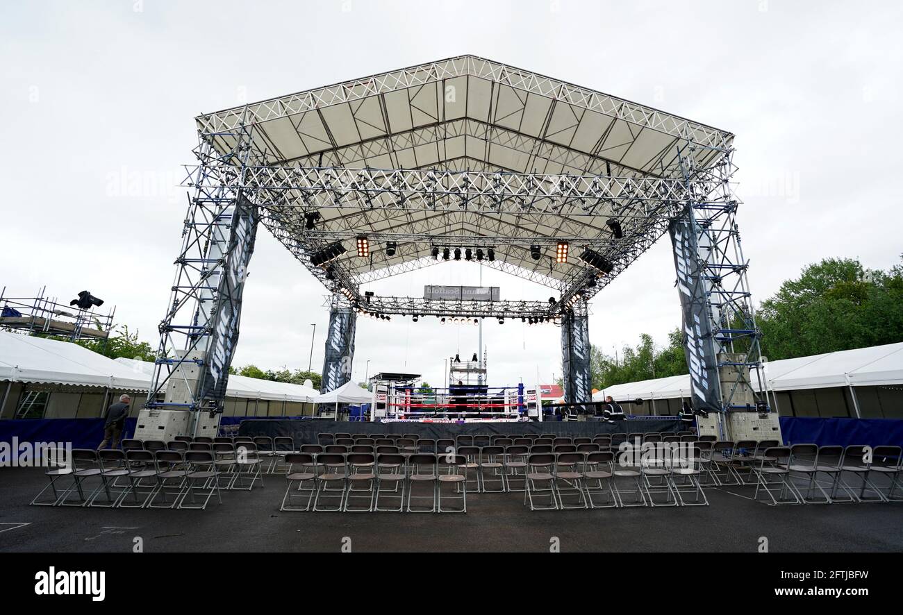 A general view of the rung at the Boxing event at the FlyDSA Arena ...