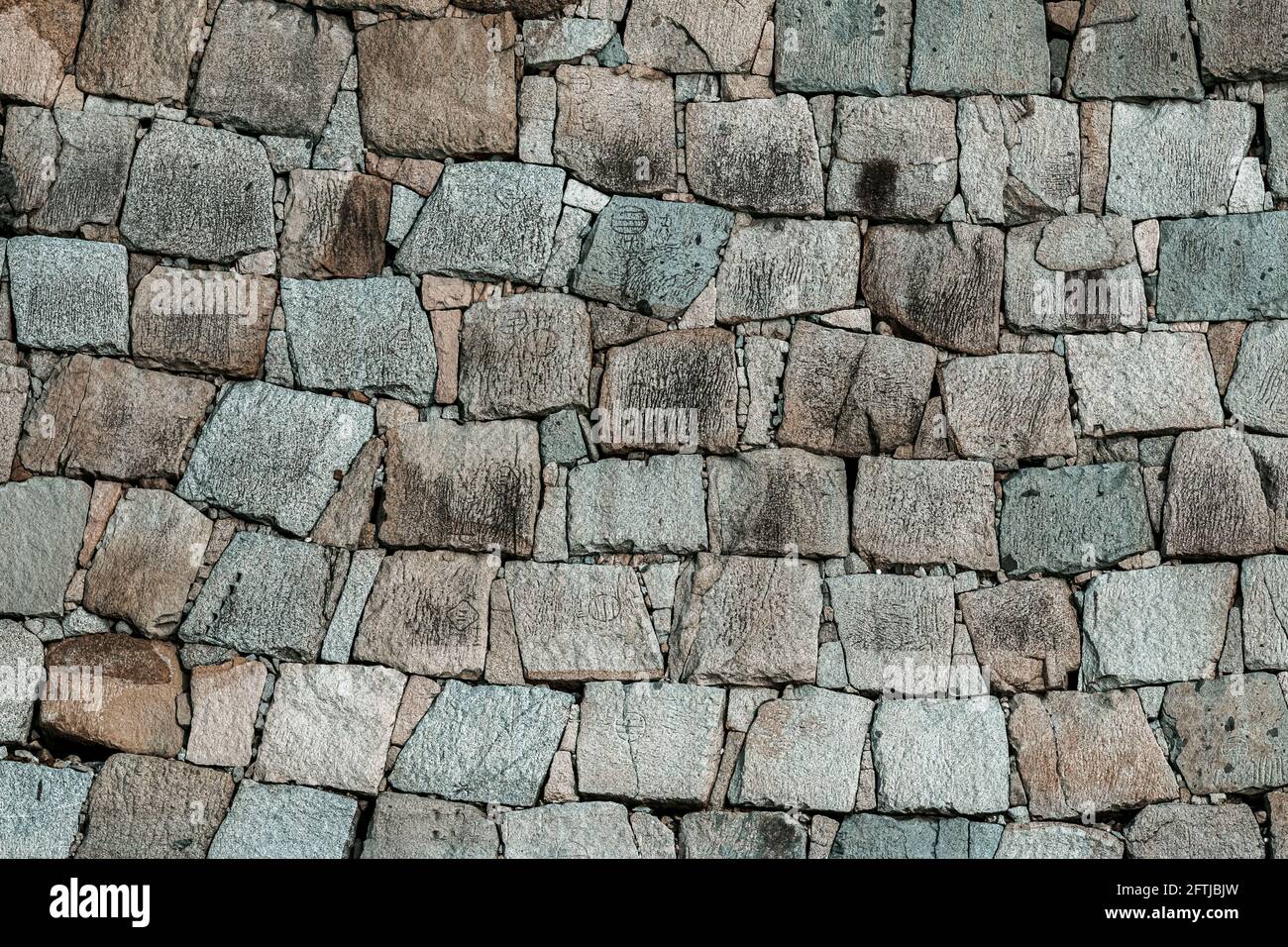Stone Wall Foundation of a Japanese Castle Stock Photo - Alamy