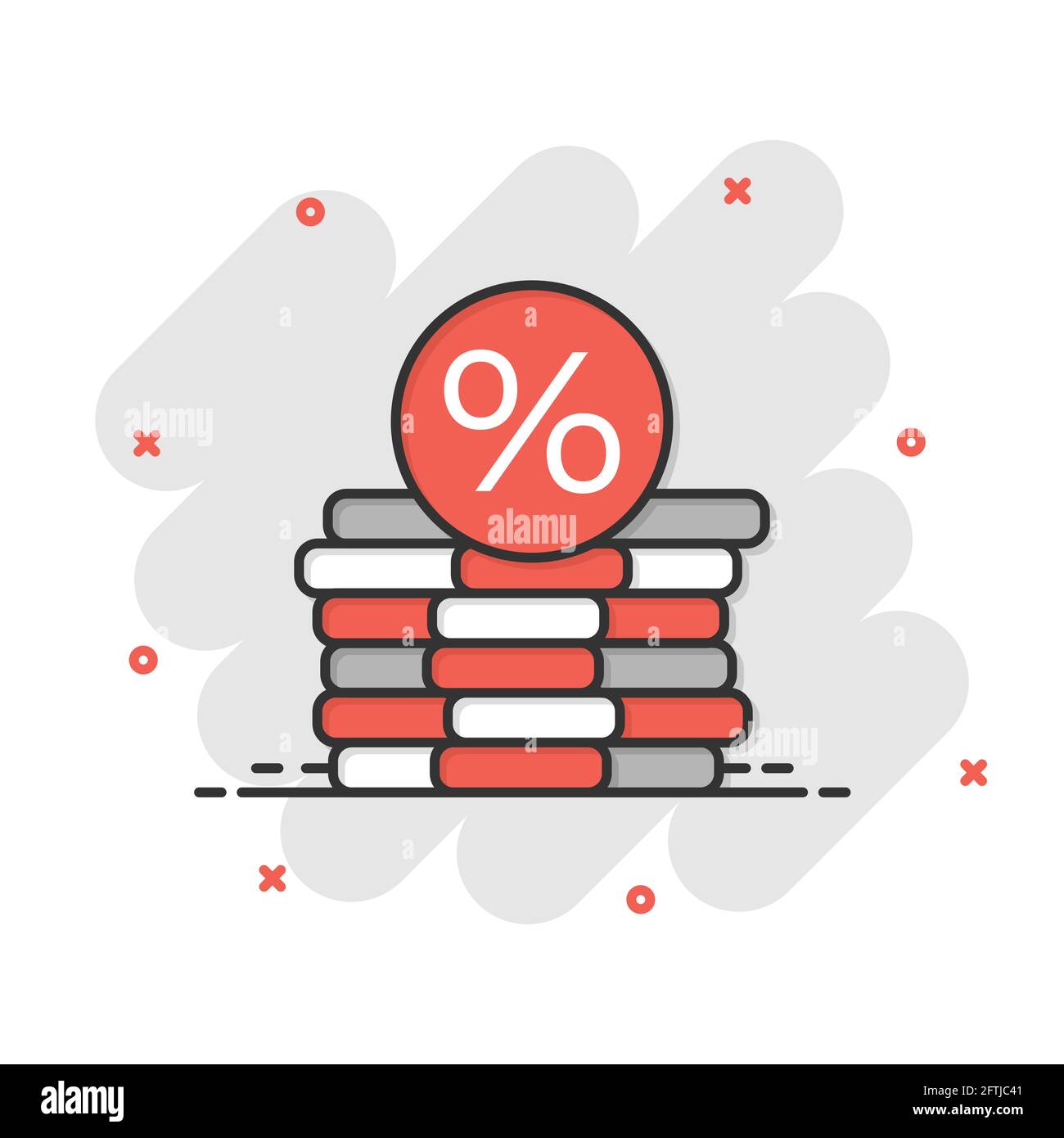 Coins stack icon in comic style. Dollar coin cartoon vector ...