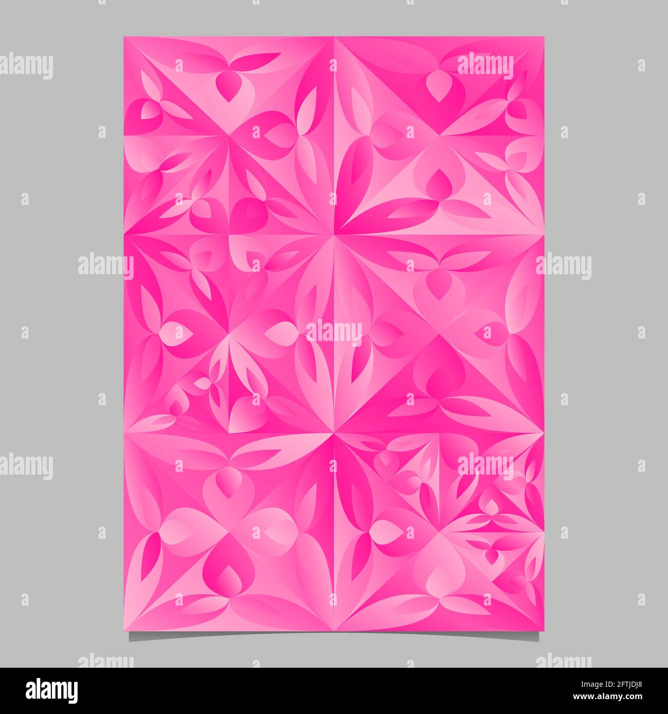 Pink abstract floral triangle poster template background Stock Vector ...