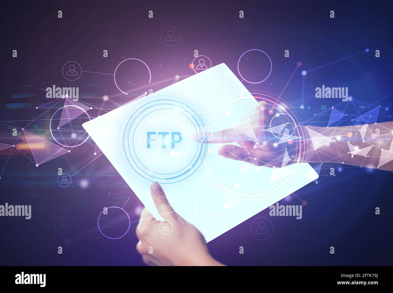 Hand holdig futuristic tablet concept Stock Photo - Alamy