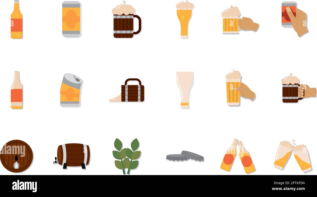 Isolated set of beer icons Vector illustration Stock Vector Image & Art ...
