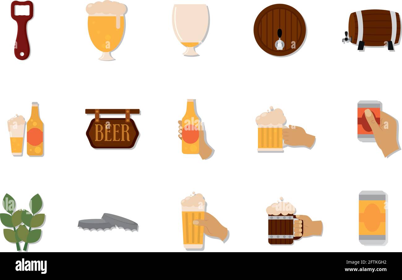 Isolated set of beer icons Vector illustration Stock Vector Image & Art ...