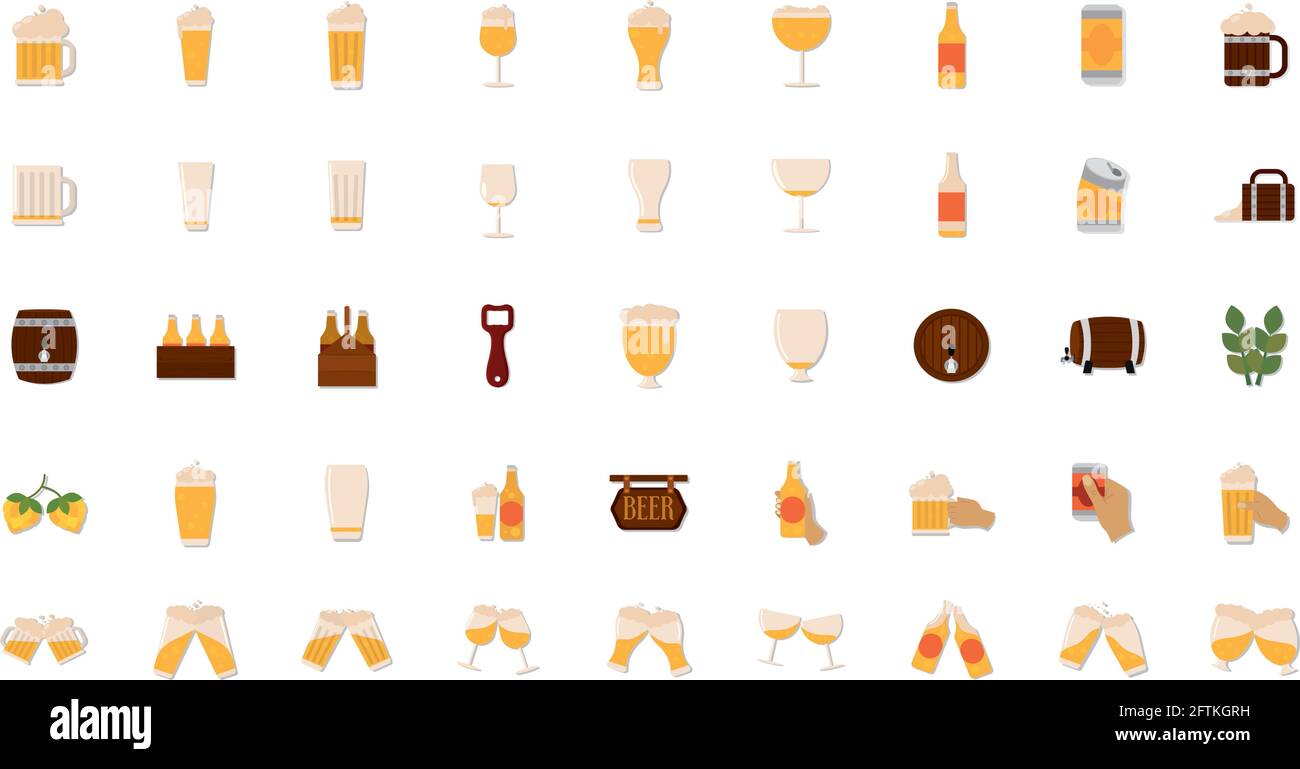 Isolated set of beer icons Vector illustration Stock Vector Image & Art ...