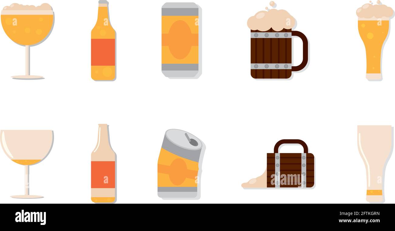 Isolated set of beer icons Vector illustration Stock Vector Image & Art ...