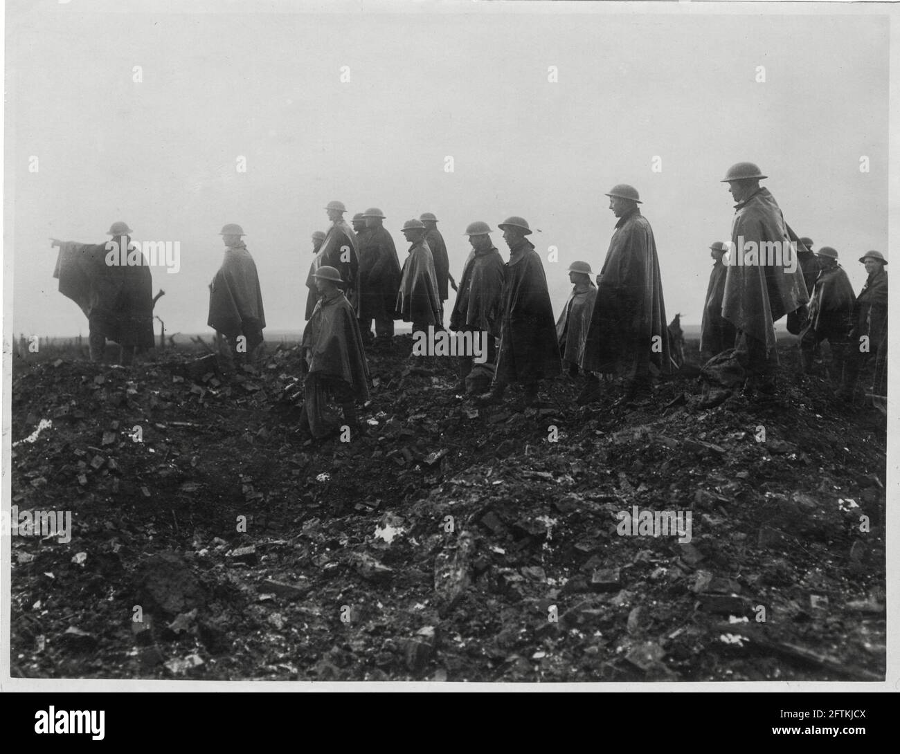 World War One, WWI, Western Front - British troops watching shells ...
