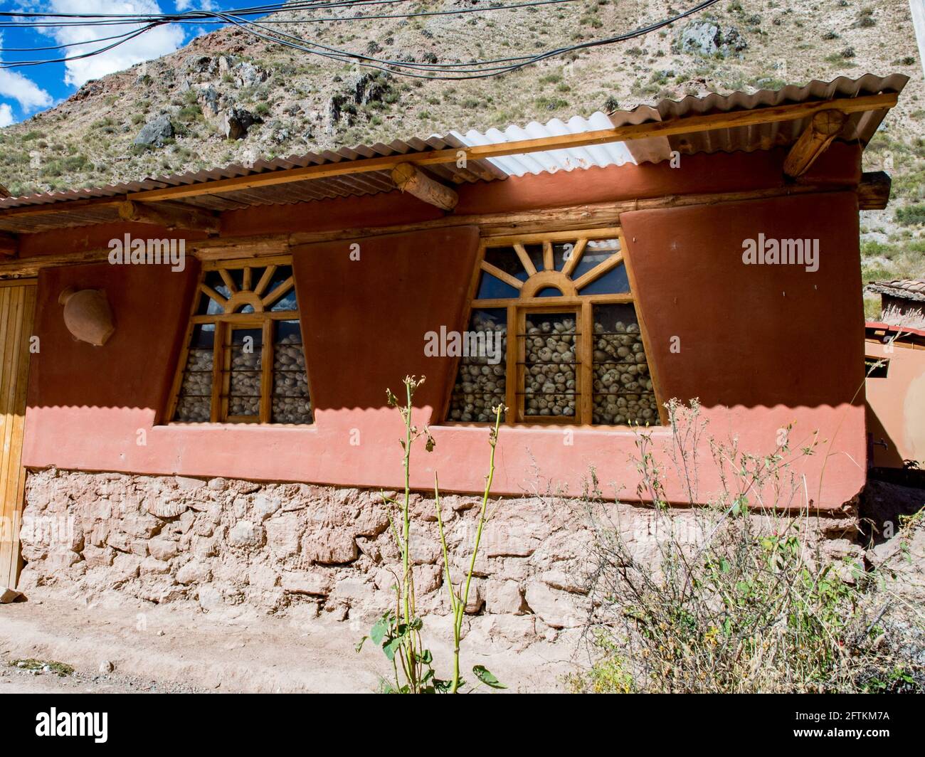 Urubamba, Peru - May 20, 2016: Home made local materials, with adobe ...