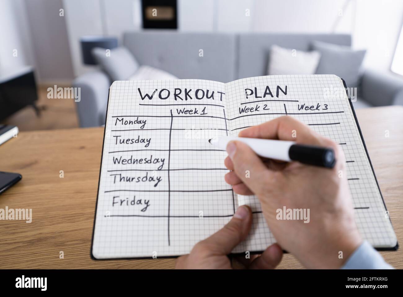 Gym Training Plan. Exercise And Workout Schedule Stock Photo - Alamy