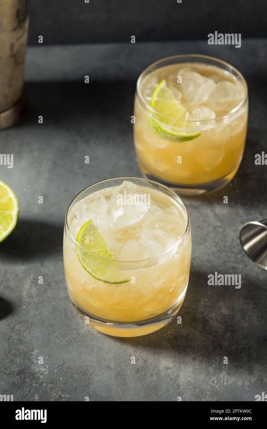 Refreshing Cold Rum Canchanchara Cocktail with Lime and Honey Syrup ...