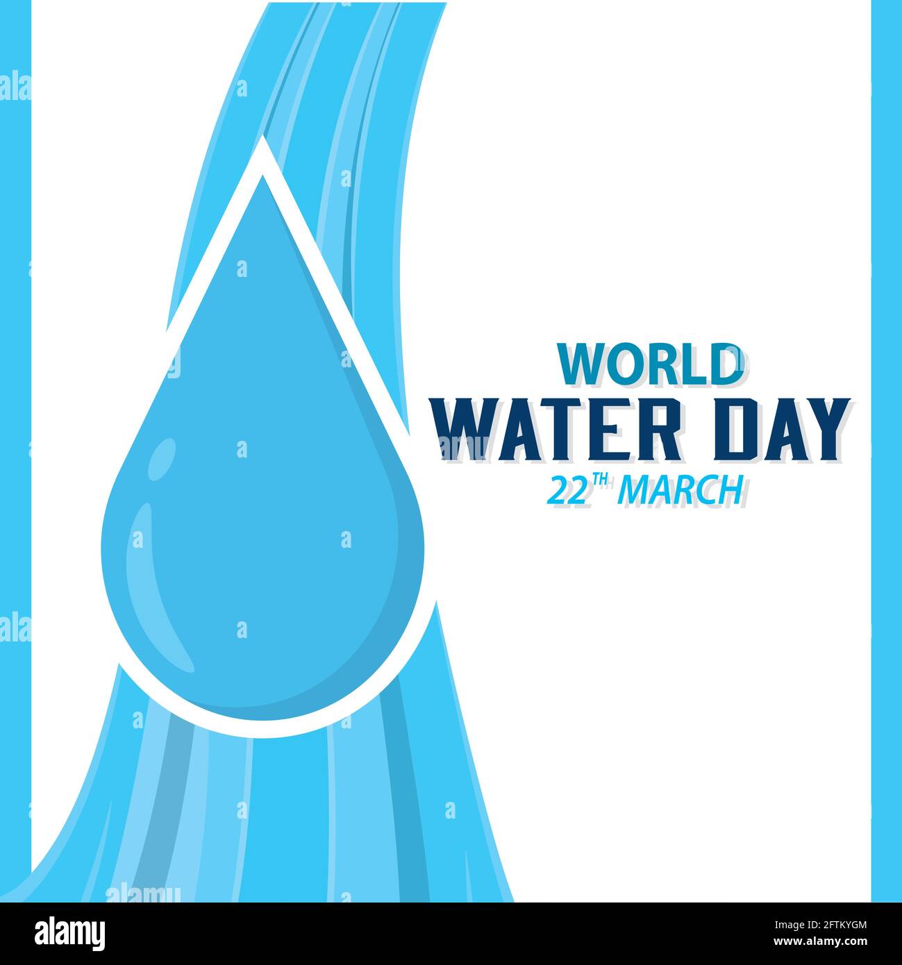 World Water Day Poster Conservation Campaign Vector Illustration Stock