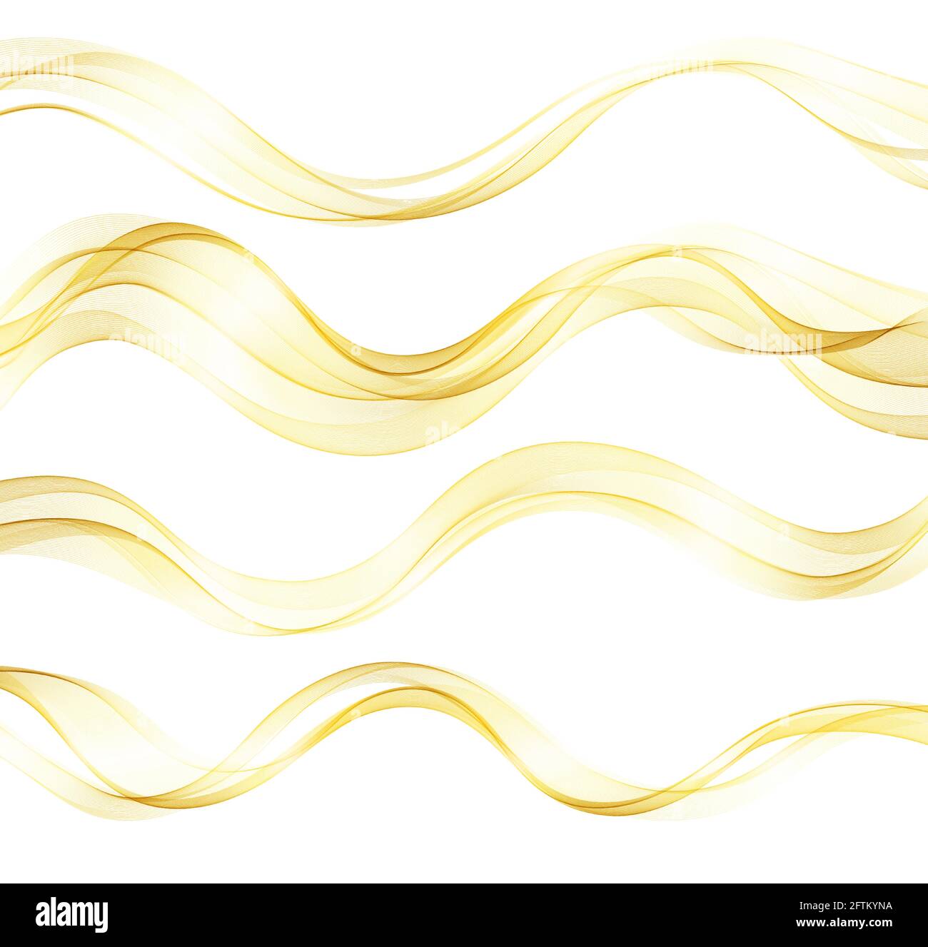 Vector abstract colorful flowing gold wave lines isolated on white ...