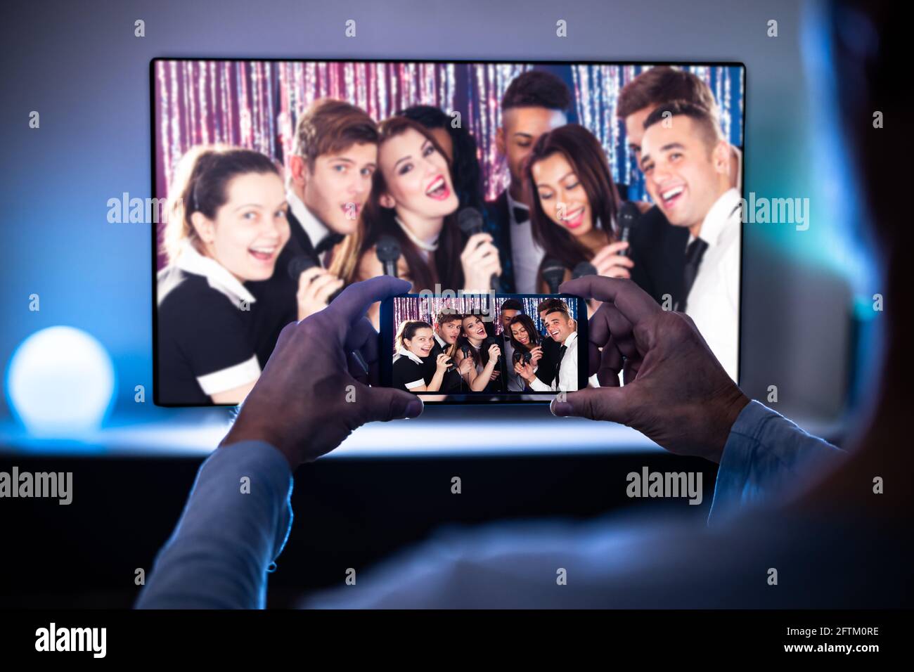 Streaming TV Connected To Internet. Watching Digital Movie Stock Photo ...