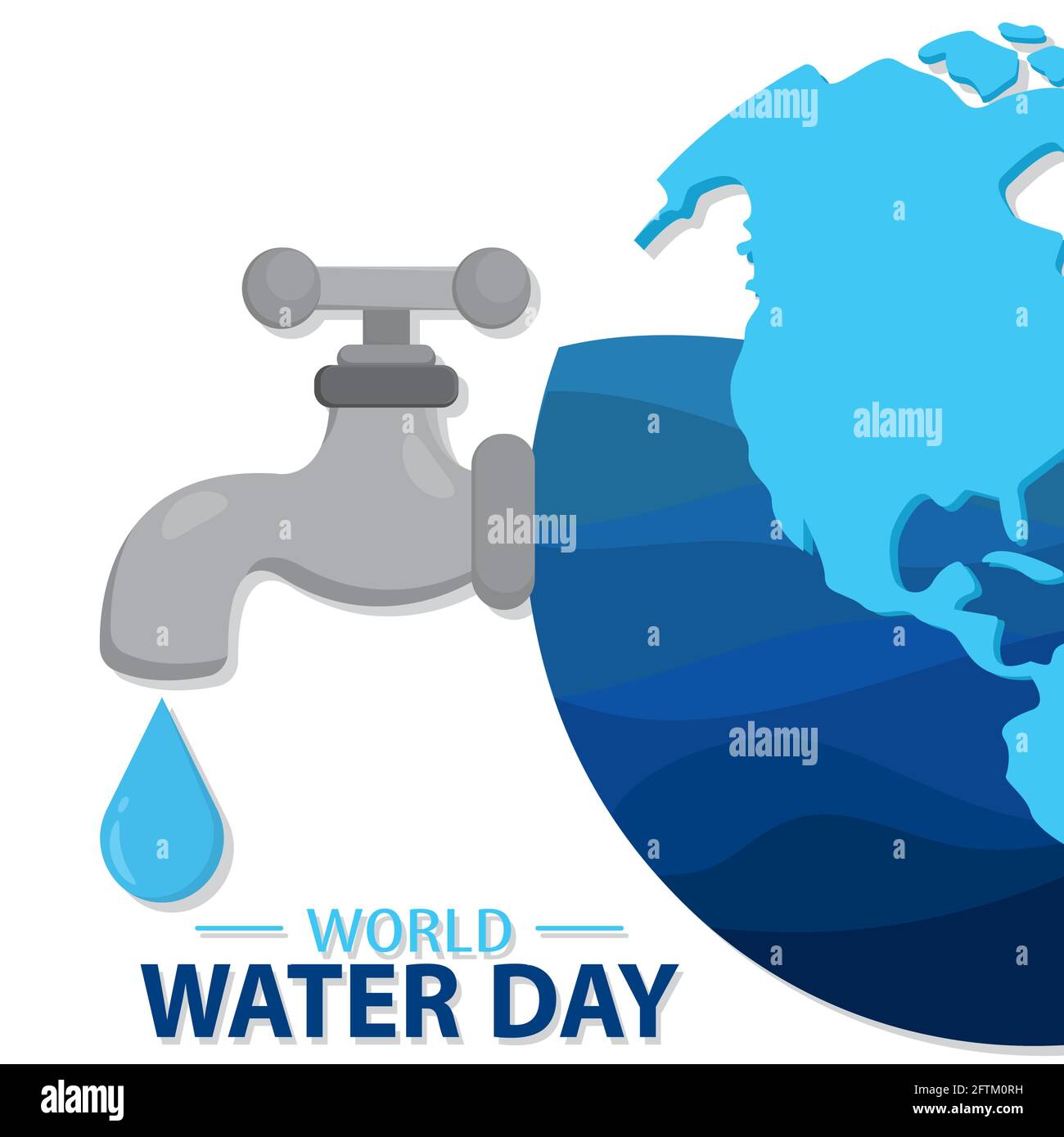 World water day poster Conservation campaign Vector illustration Stock ...