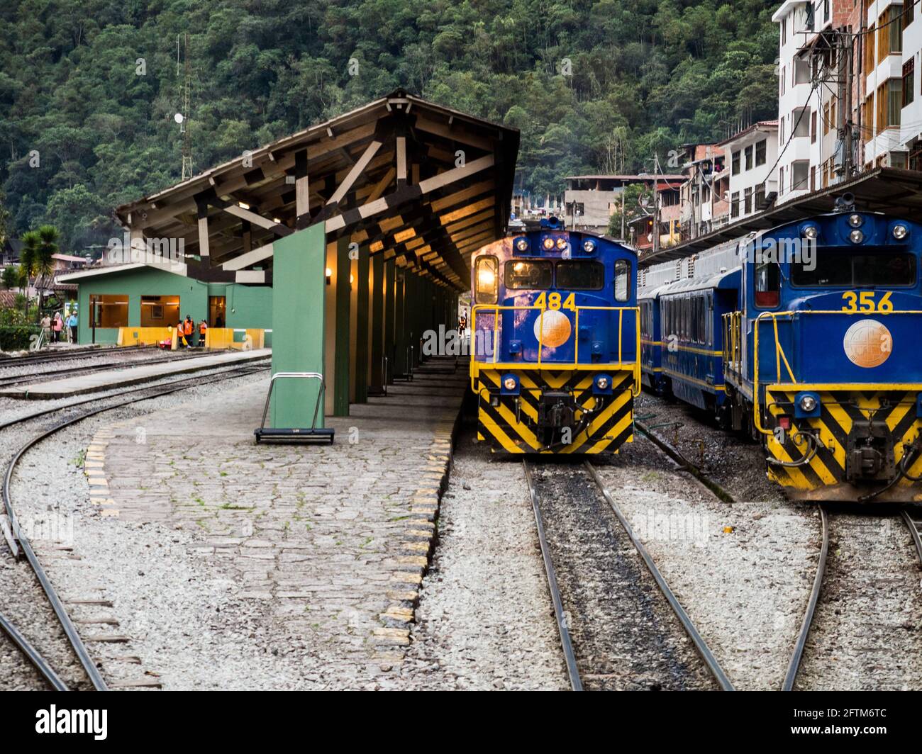 Agua Calientes Peru - May, 2016: PeruRail train railway station in Agua ...