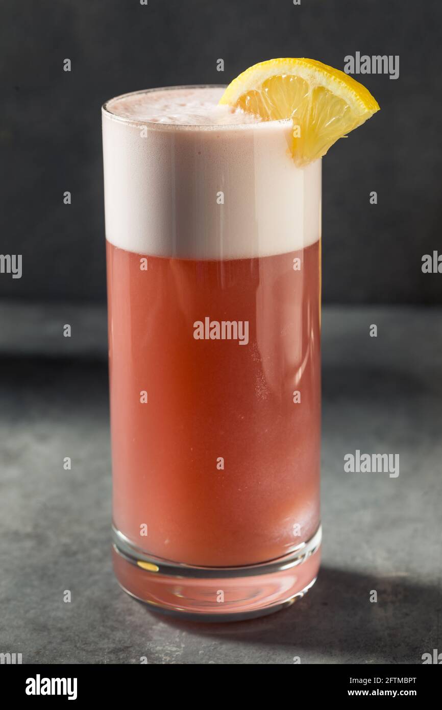 Refreshing Boozy Chicago Fizz Cocktail with Rum and Port Stock Photo ...