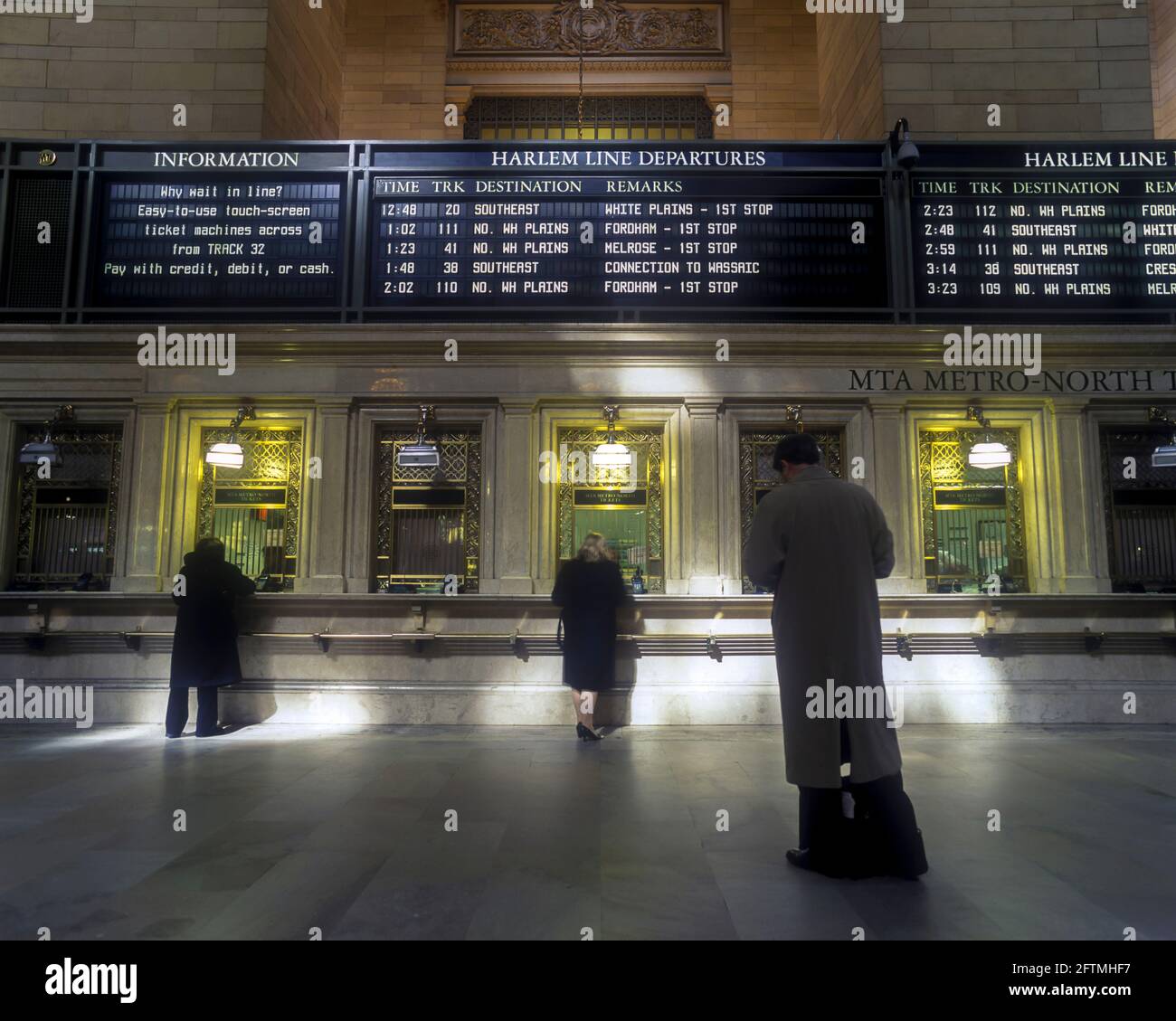 2006 HISTORICAL TRAVELRS BUYING TICKETS TICKET COUNTER TIMETABLE SIGN ...