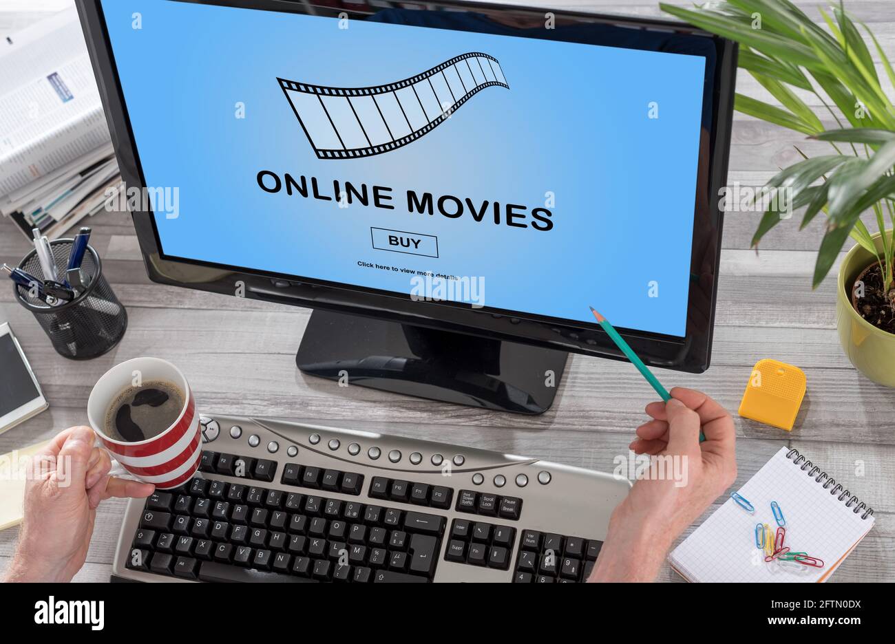 Online movie concept on a computer screen Stock Photo - Alamy