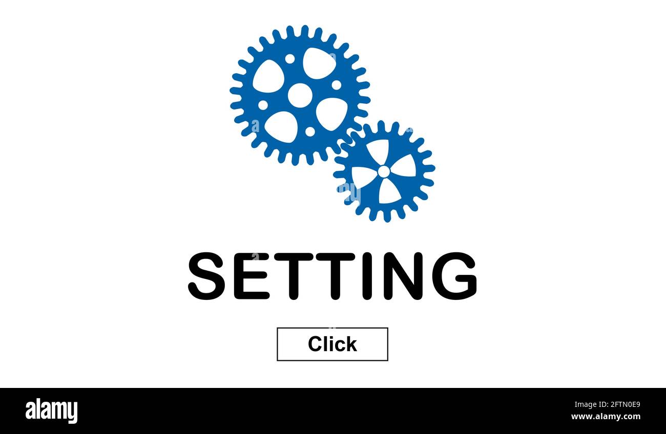 Concept of setting on white background Stock Photo - Alamy