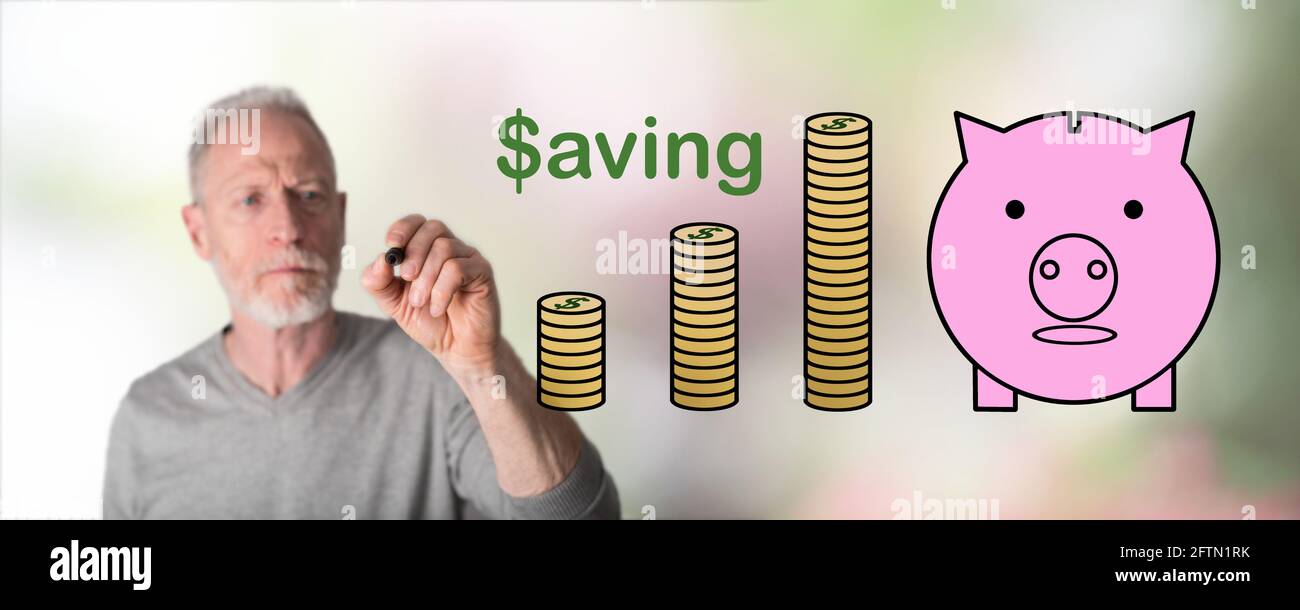 Saving concept drawn man hi-res stock photography and images - Alamy