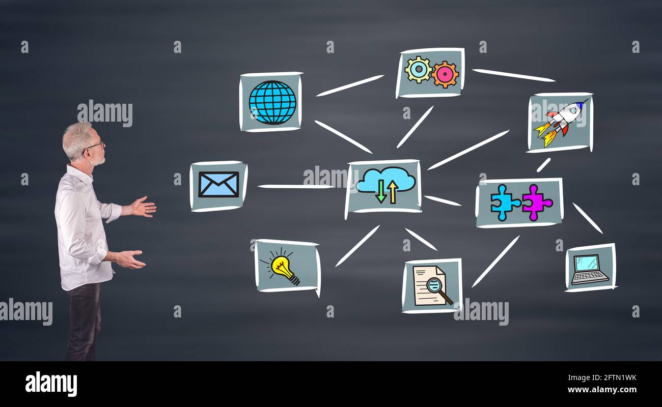 Cloud computing concept digital wall hi-res stock photography and ...