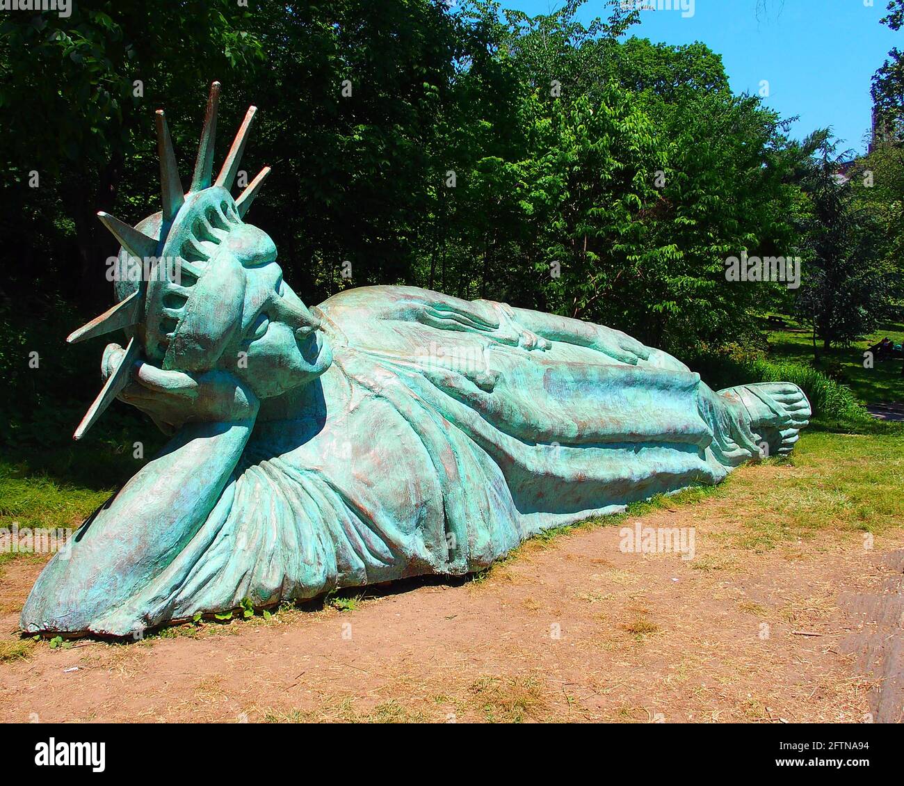 New York, New York, USA. 21st May, 2021. Artist Zaq Landsberg's sculpture entitled ''Reclining ...