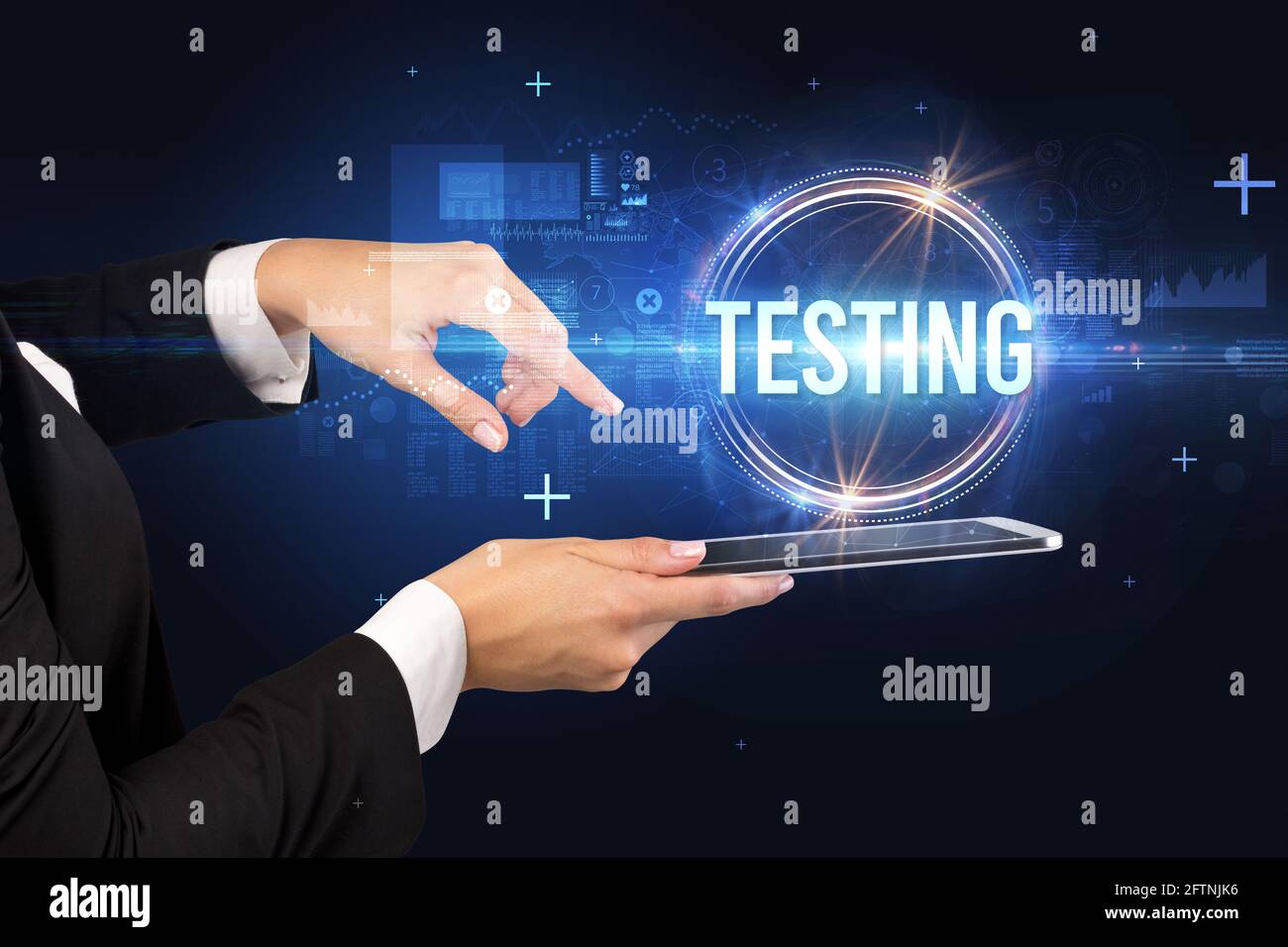 Close-up of a touchscreen, new tech concept Stock Photo - Alamy