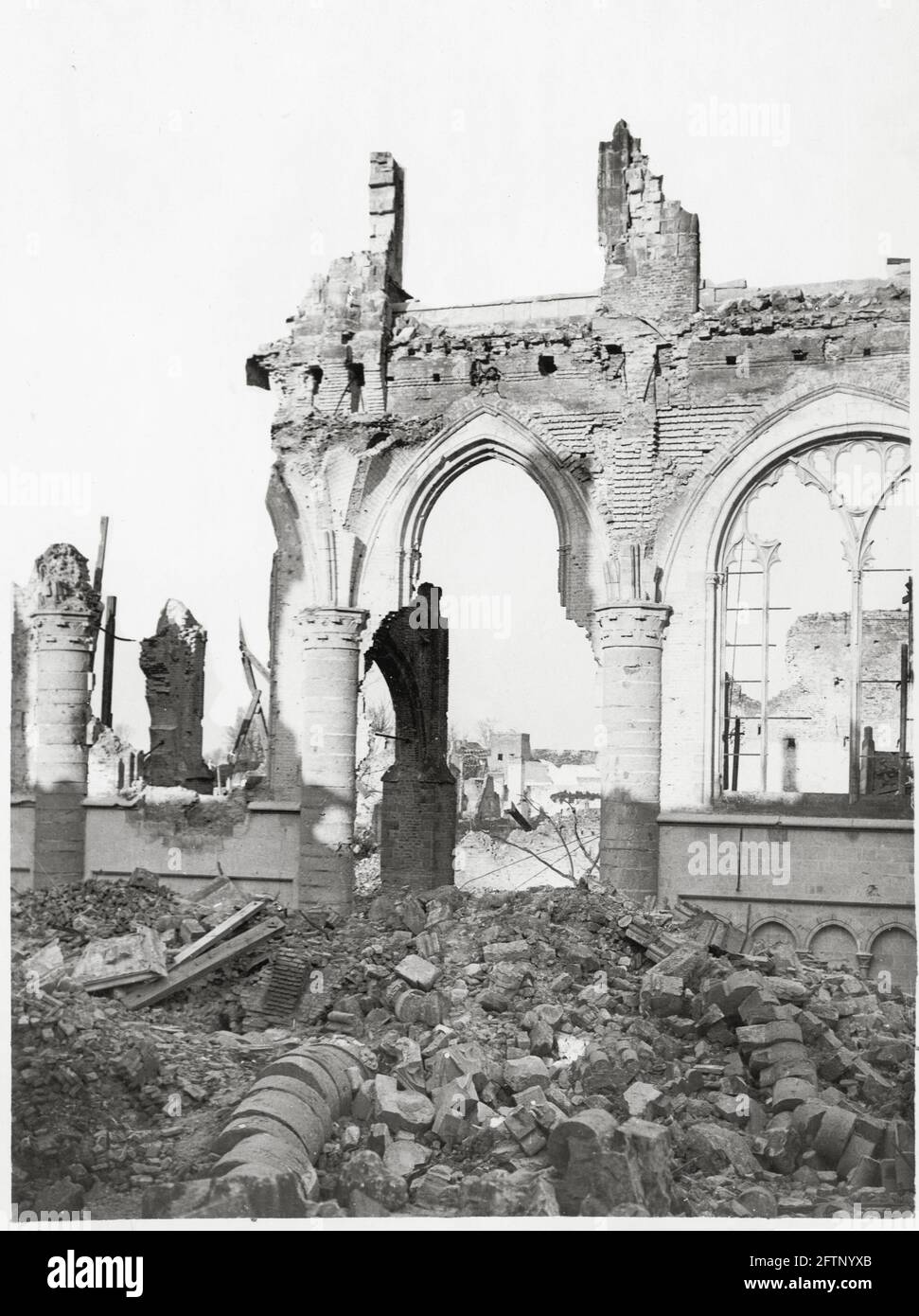 World War One, WWI, Western Front - The ruins of the cloisters of Ypres ...