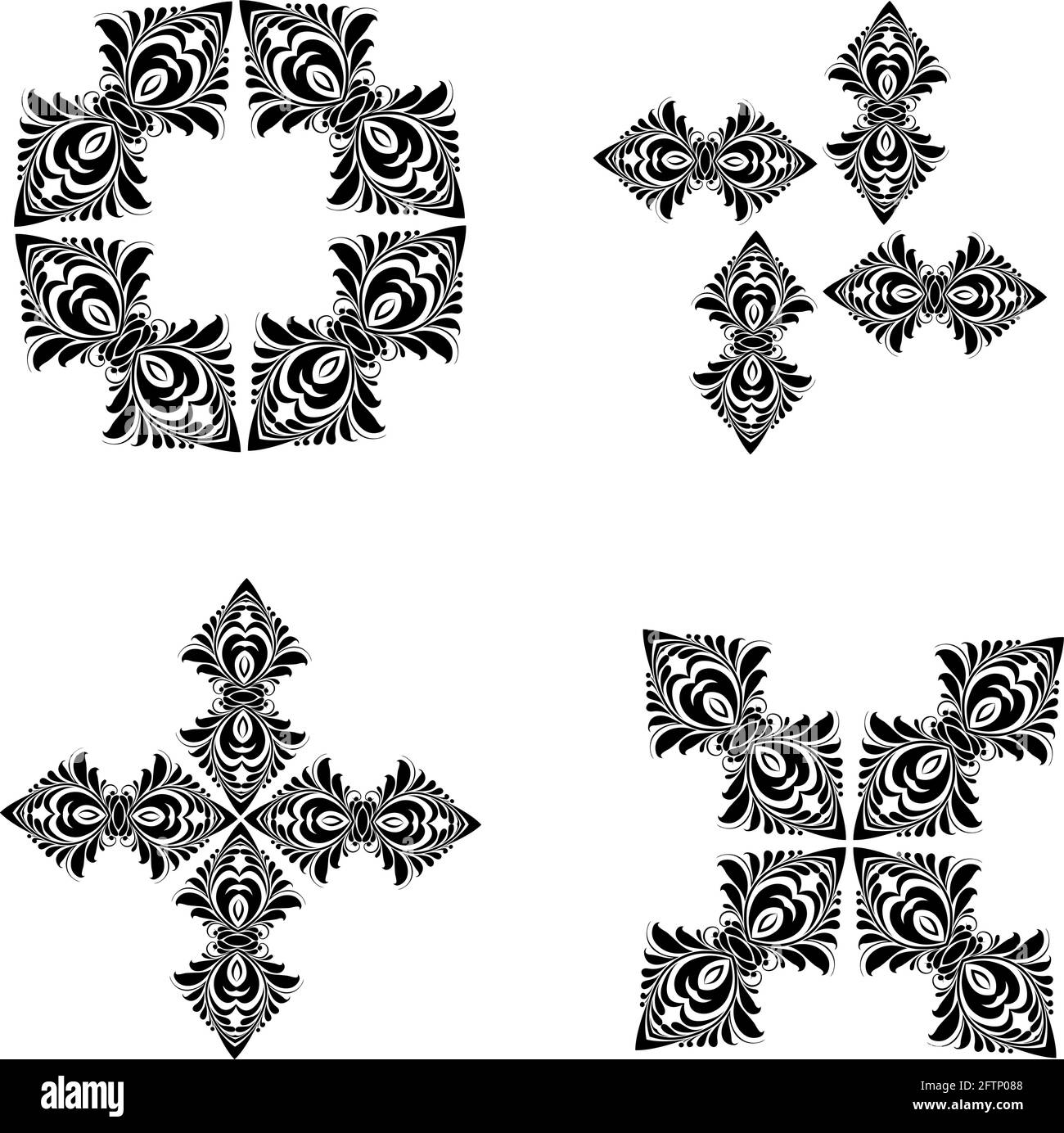 Abstract black ornament set for creative design Stock Vector Image ...