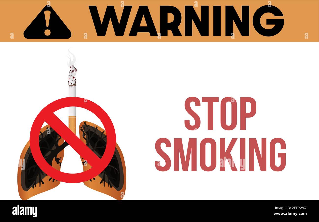Concept of Warning stop smoking sign Stock Vector Image & Art - Alamy
