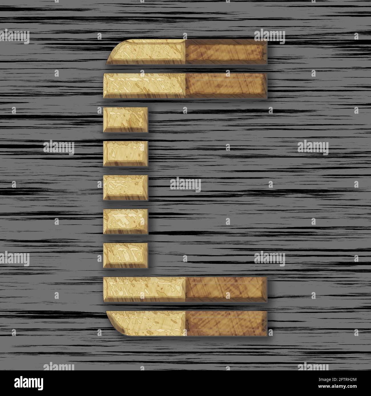 Square Graphic With The Uppercase Character C Sketched By Wooden Parts