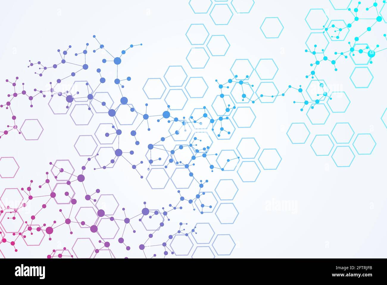 Science network pattern, connecting lines and dots. Technology hexagons ...