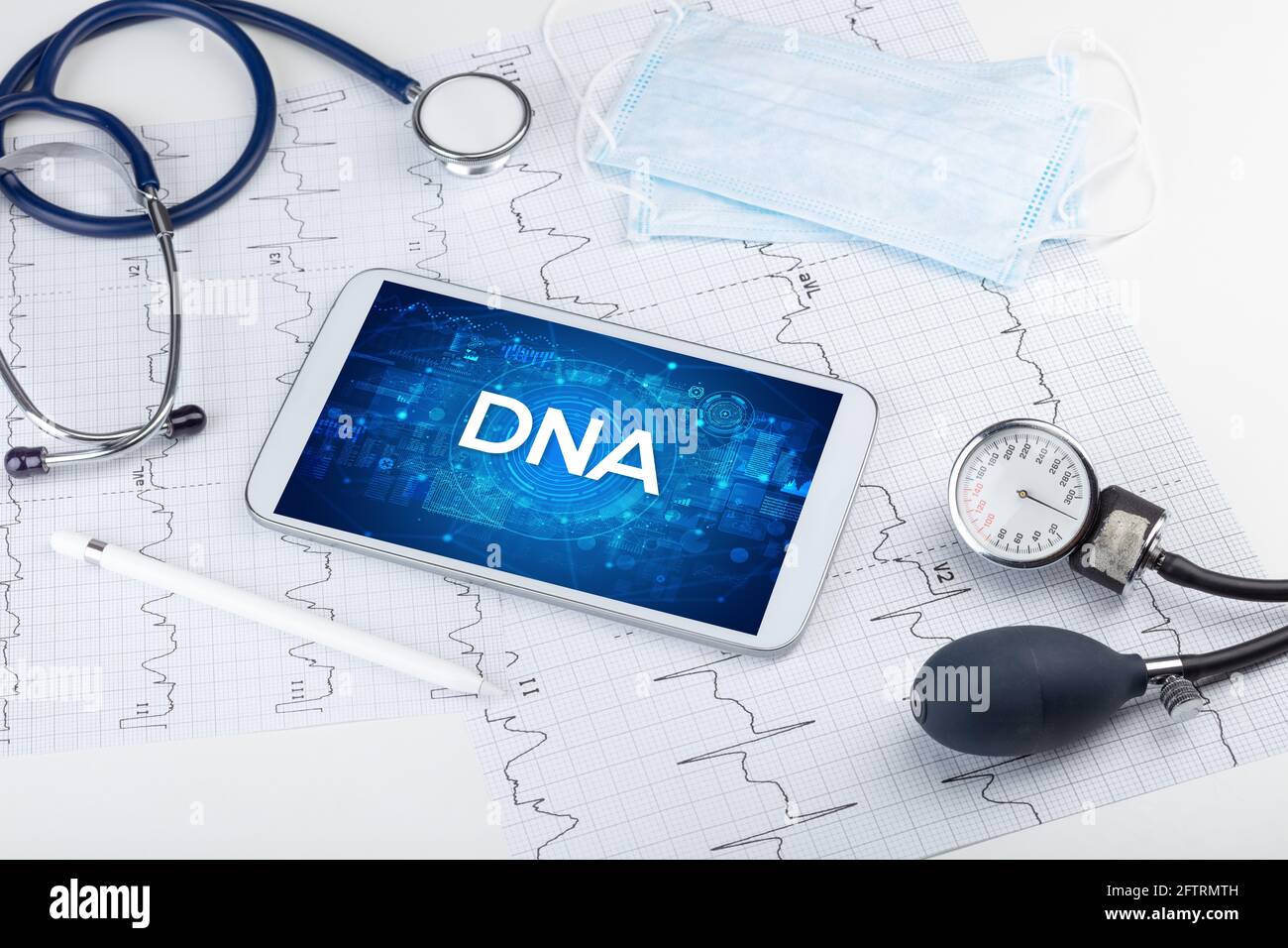 Close-up view of a tablet pc with medical abbreviation Stock Photo - Alamy