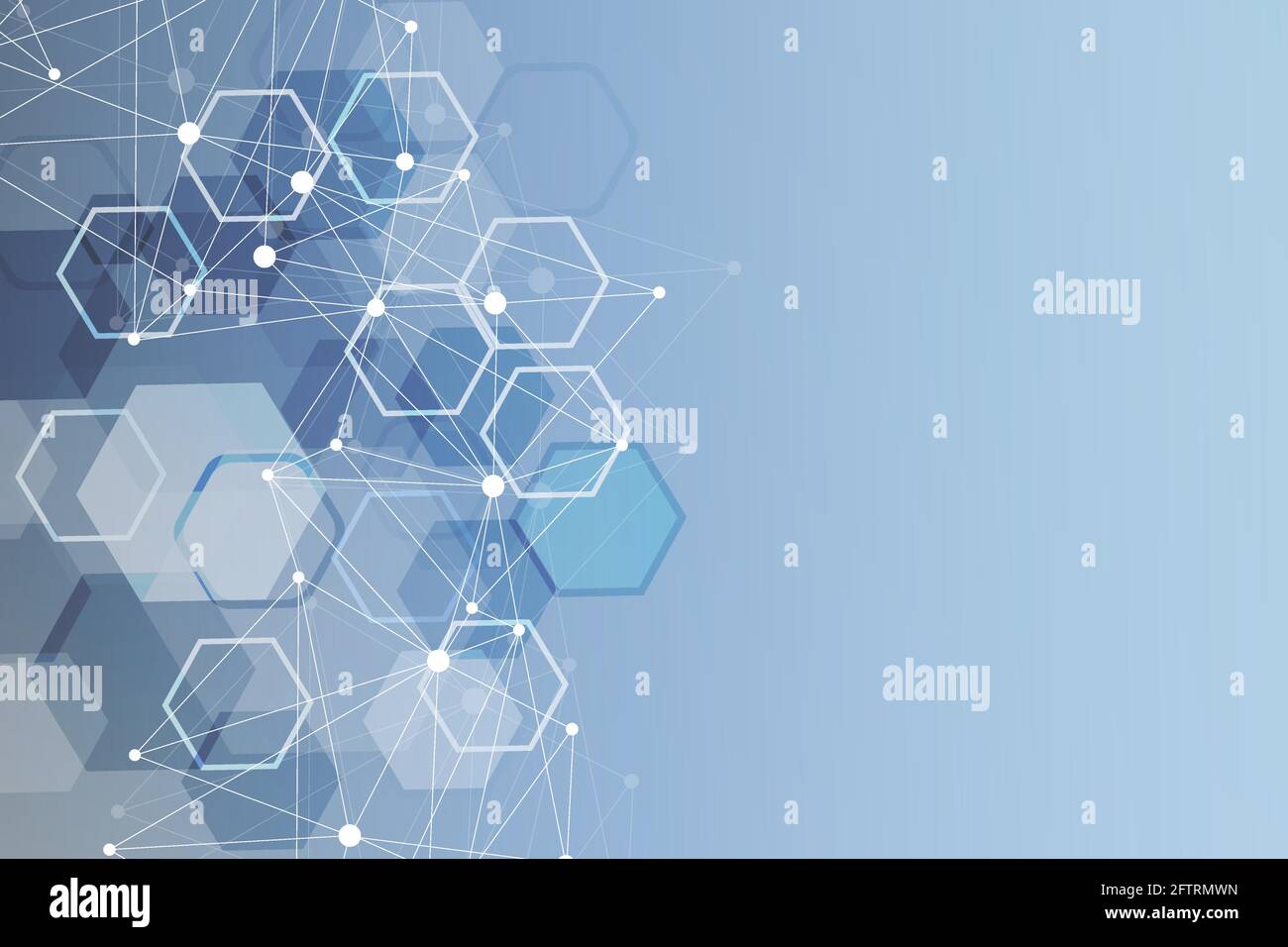 Modern futuristic background of the scientific hexagonal pattern. Virtual abstract background ...