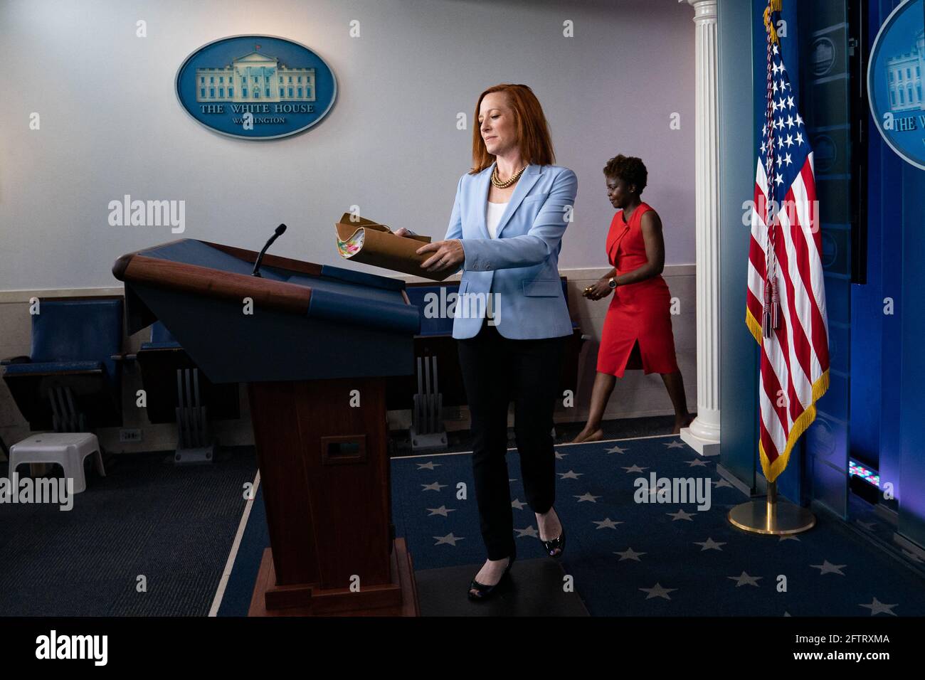 Jen Psaki, White House press secretary, arrives to a news conference in ...