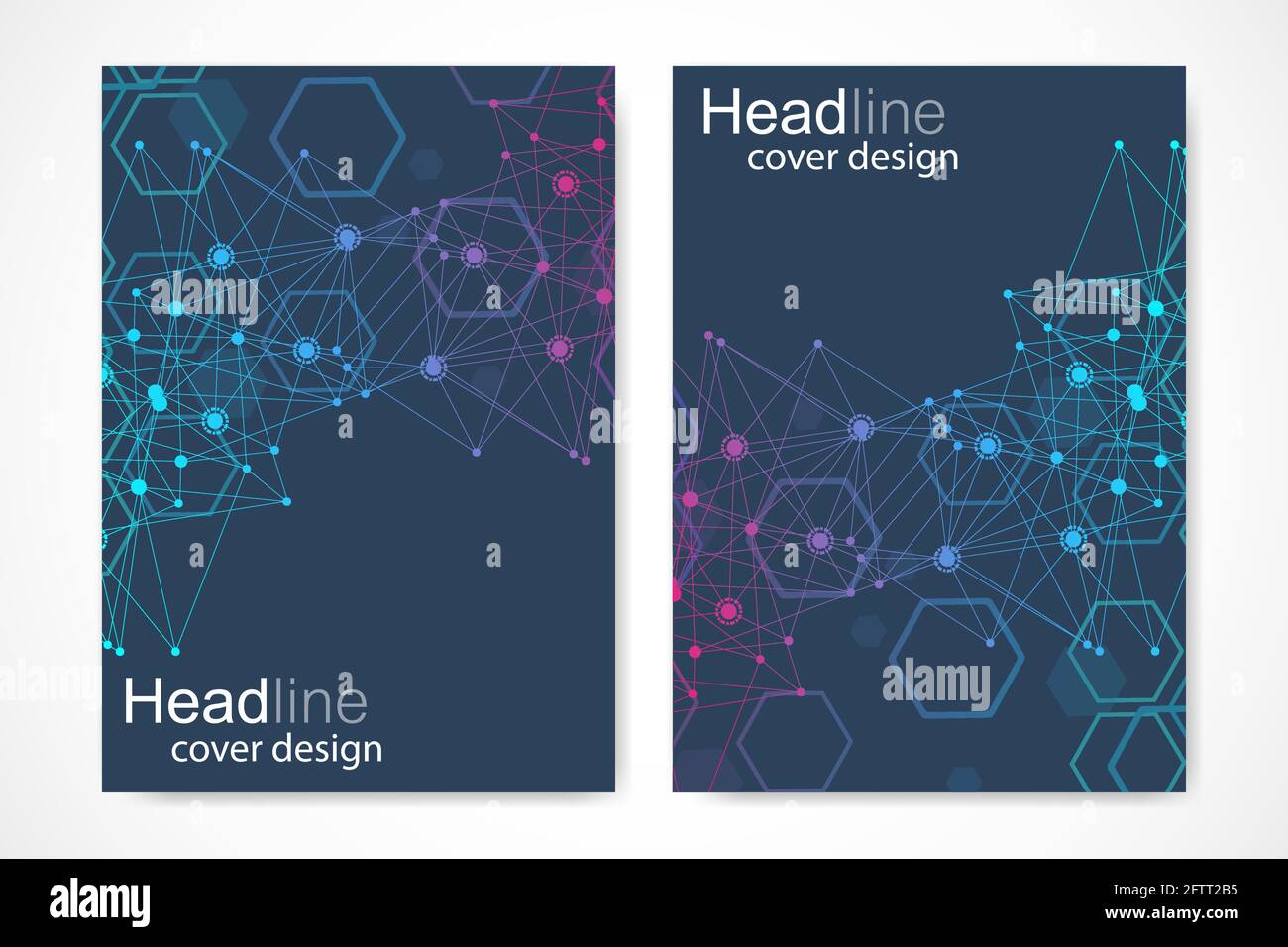 Scientific brochure design template. Vector flyer layout, Molecular ...