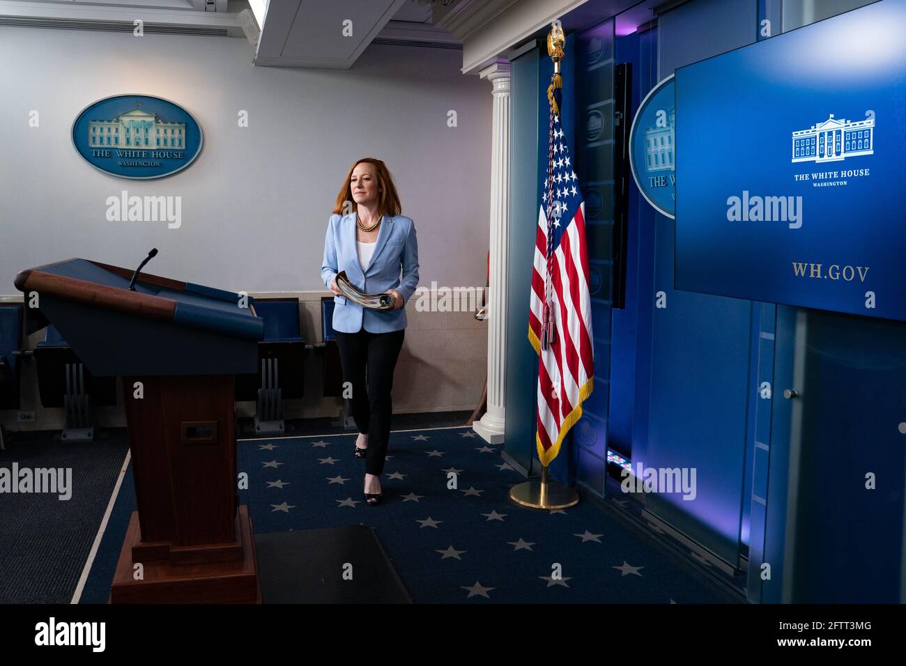 Jen Psaki, White House press secretary, arrives to a news conference in ...