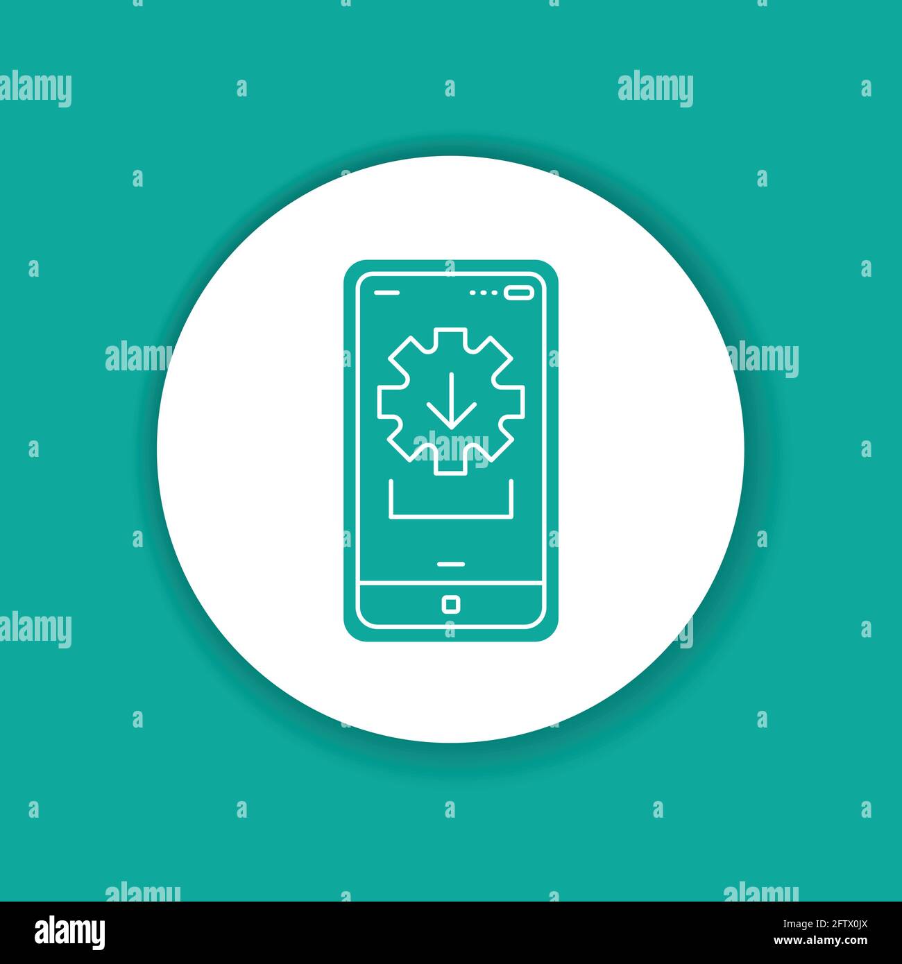Installer color line icon. Pictogram for web page, mobile app. UI UX ...