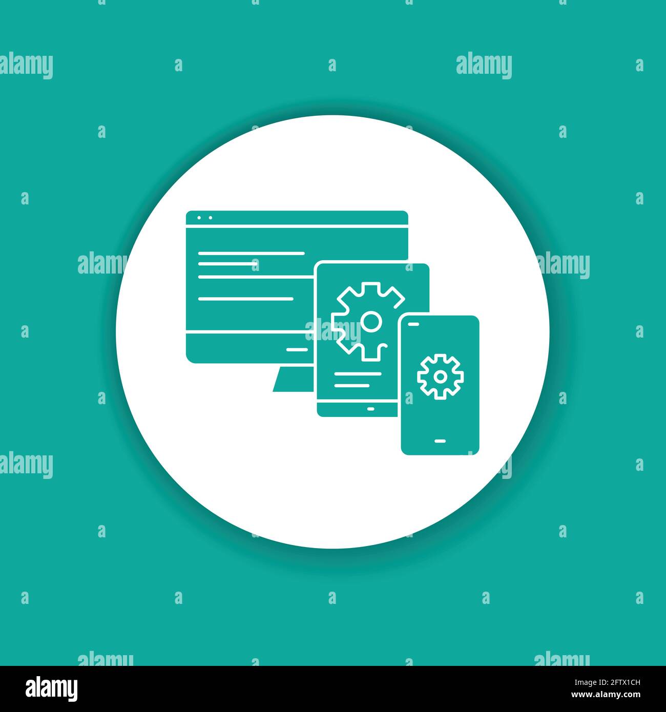 Cross platform app color glyph icon. Pictogram for web page, mobile app ...