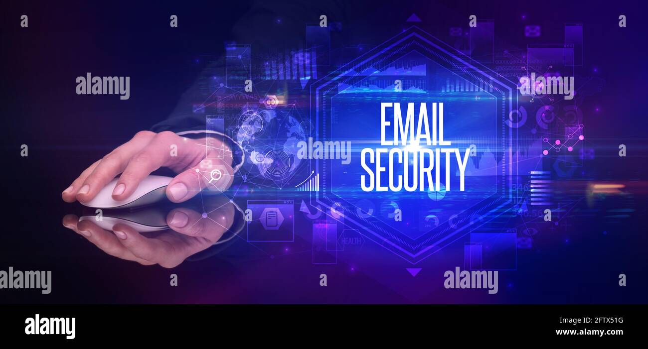 hand holding wireless peripheral, cyber security concept Stock Photo ...